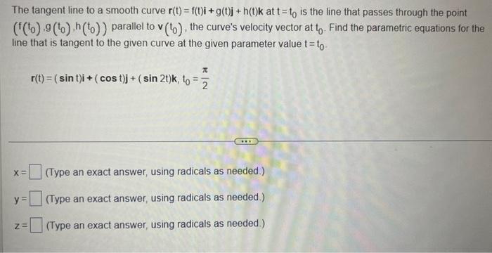 Solved The tangent line to a smooth curve | Chegg.com