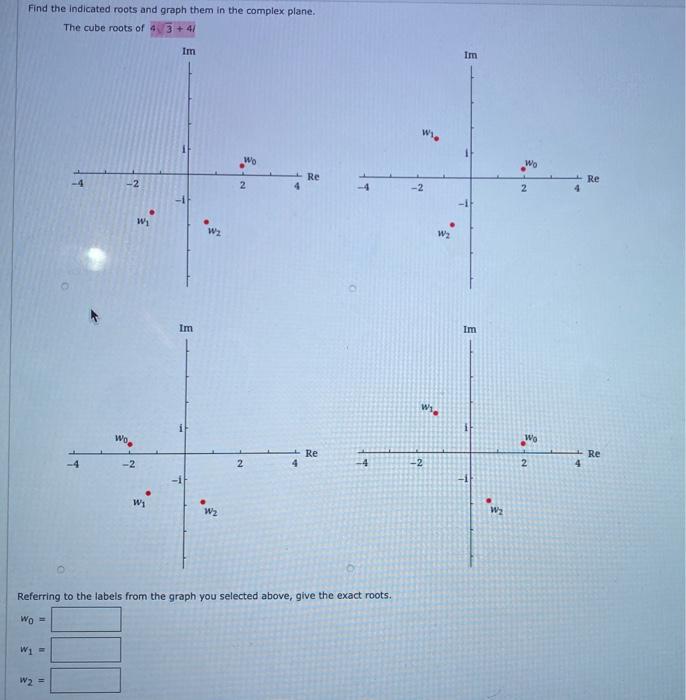 Solved Find the indicated roots and graph them in the | Chegg.com