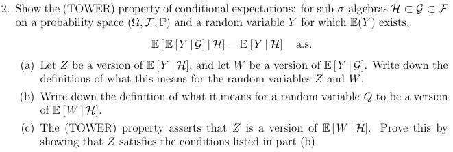 Solved Show the (TOWER) property of conditional | Chegg.com