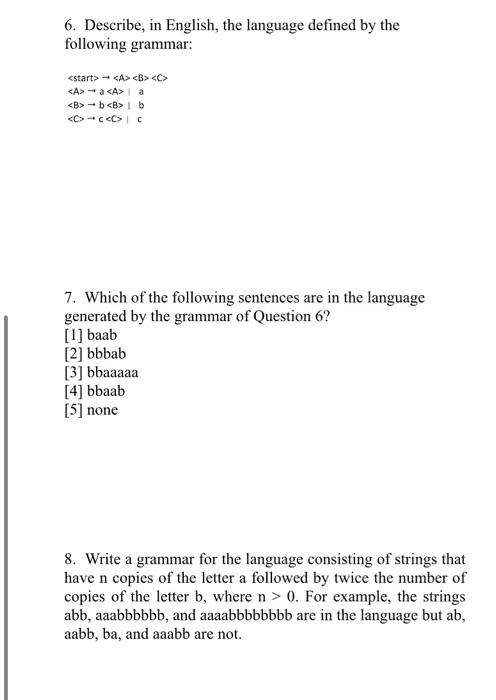 Solved 5. Prove that the following grammar is ambiguous:
