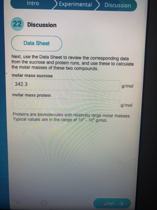 Intro Experimental Discussion 22 Discussion Data | Chegg.com