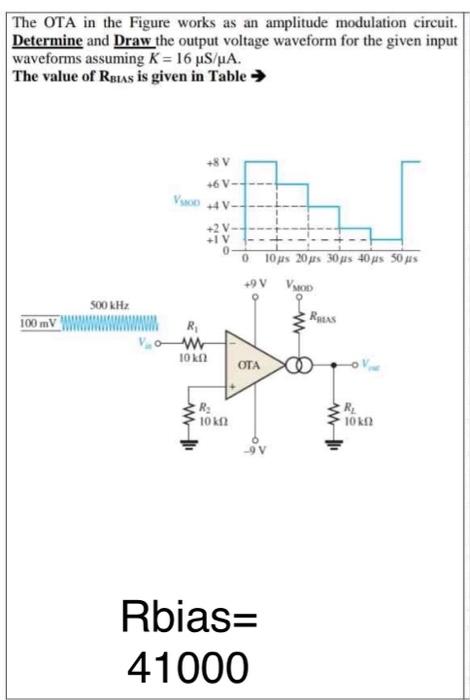Solved The OTA in the Figure works as an amplitude | Chegg.com