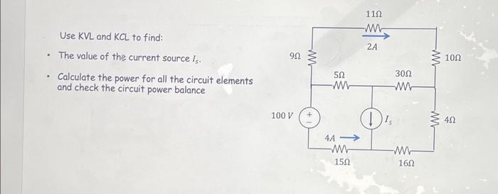 Solved Use KVL and KCL to find: The value of the current | Chegg.com