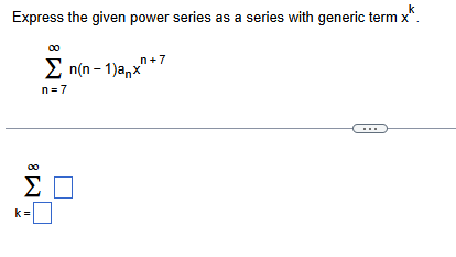 Solved Express the given power series as a series with | Chegg.com