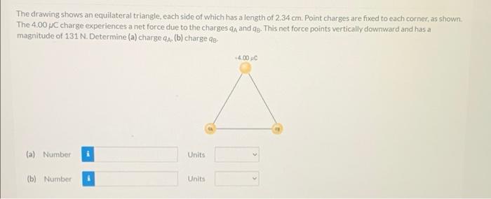 Solved The drawing shows an equilateral triangle, each side | Chegg.com