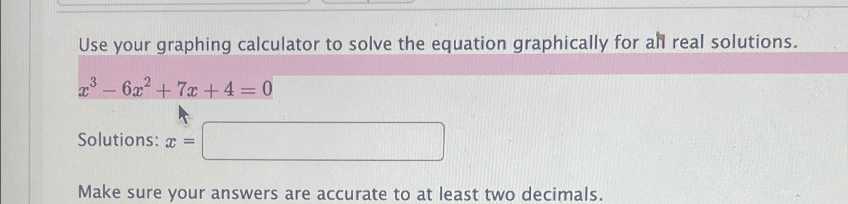 Solved Use your graphing calculator to solve the equation | Chegg.com
