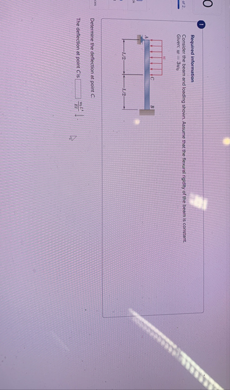 Solved of 2 .Required informationConsider the beam and | Chegg.com