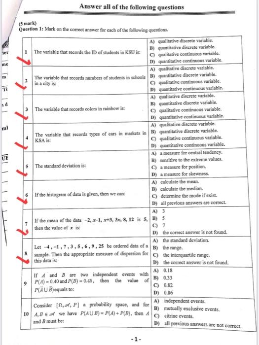 Solved Answer all of the following questions (5 mark) | Chegg.com