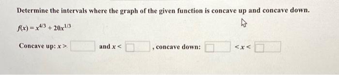 Solved Determine the intervals where the graph of the given | Chegg.com