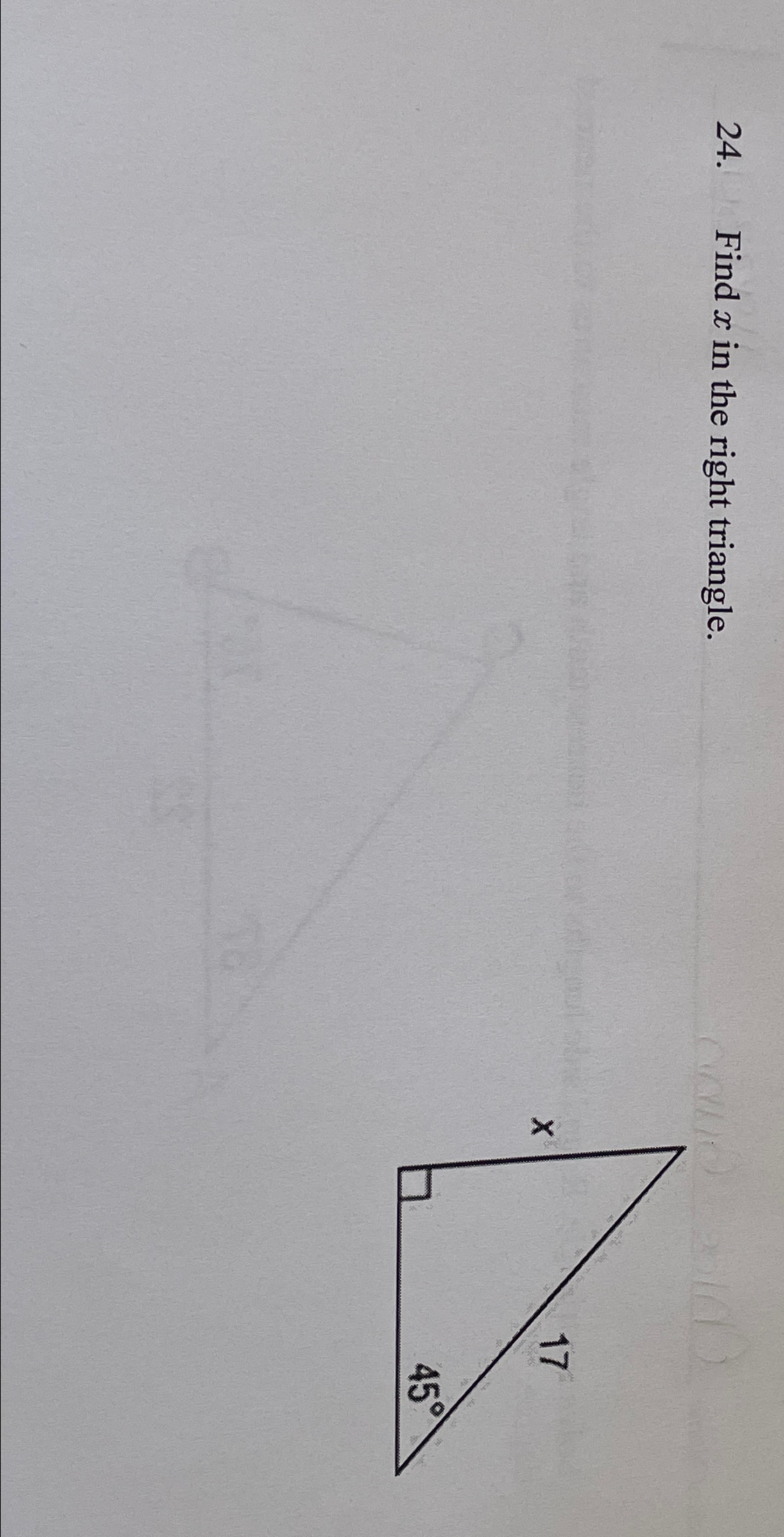 Solved Find x ﻿in the right triangle. | Chegg.com
