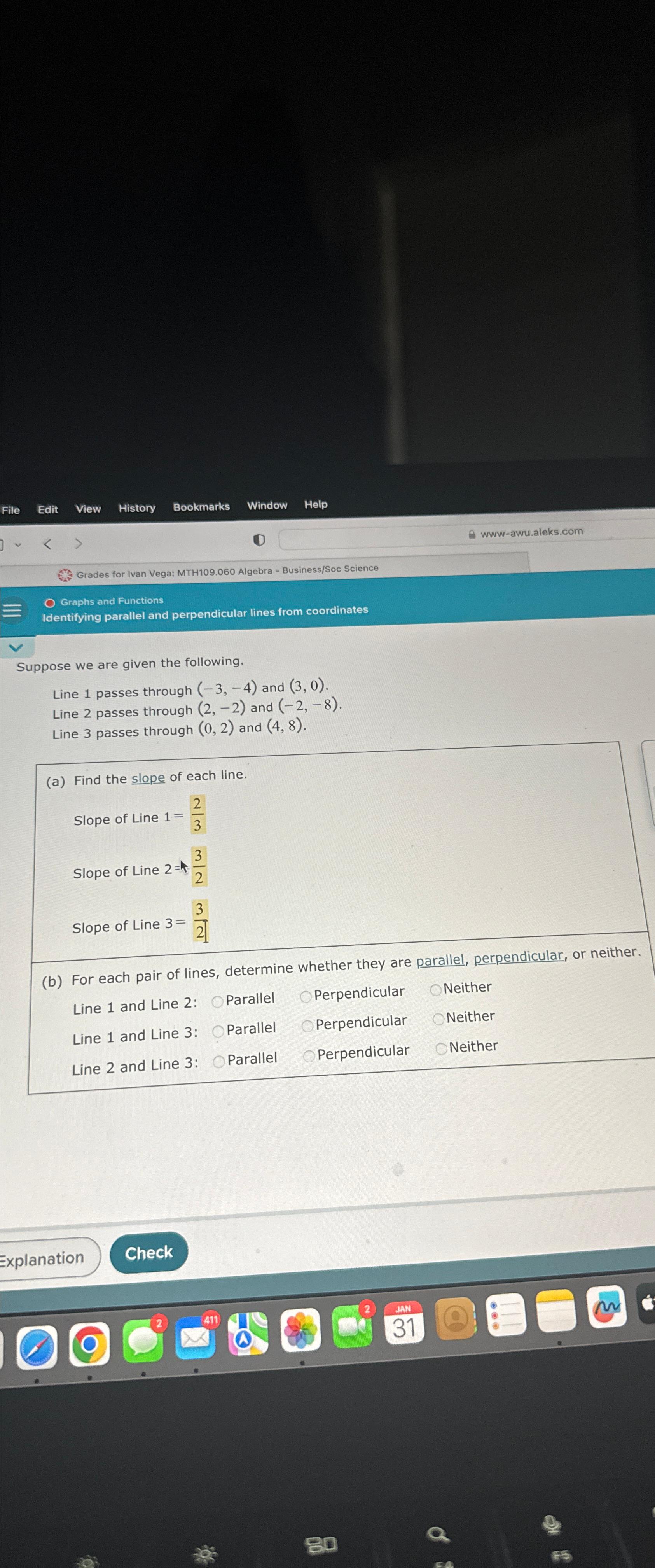 Solved Suppose we are given the following.Line 1 ﻿passes | Chegg.com