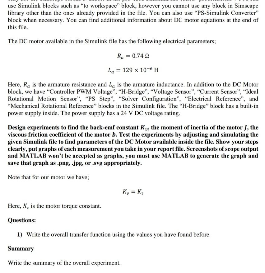 Solved use Simulink blocks such as "to workspace" block, | Chegg.com