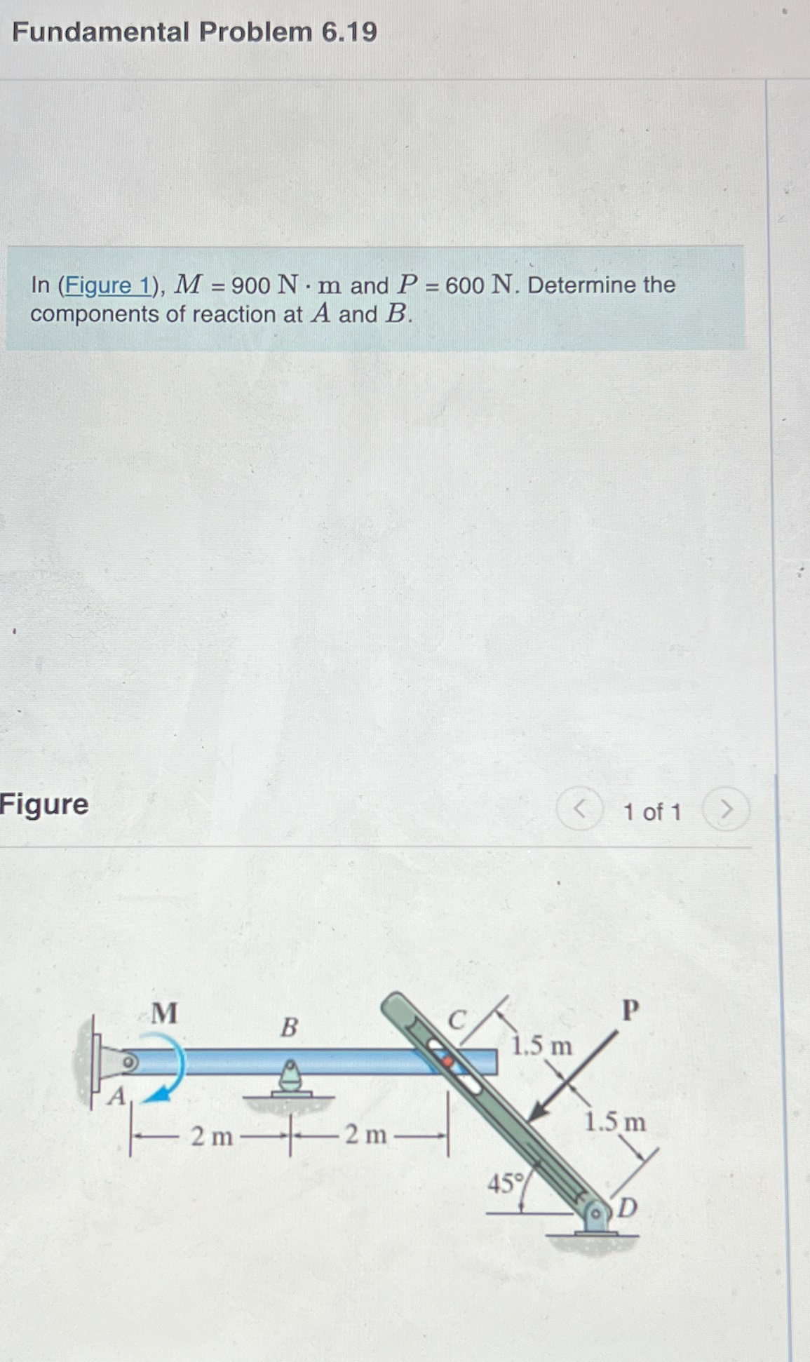 Solved Fundamental Problem 6.19In (Figure 1), M=900N*m ﻿and | Chegg.com