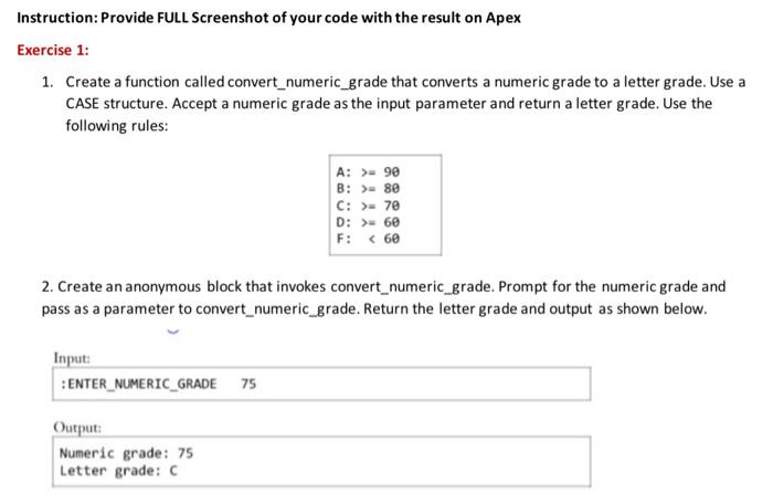 Solved Please use apex oracle to answer and provide full | Chegg.com