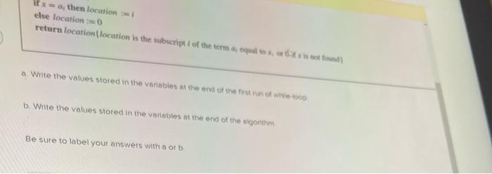 Solved procedure binary search ( x : integer, a1,a2…,an : | Chegg.com