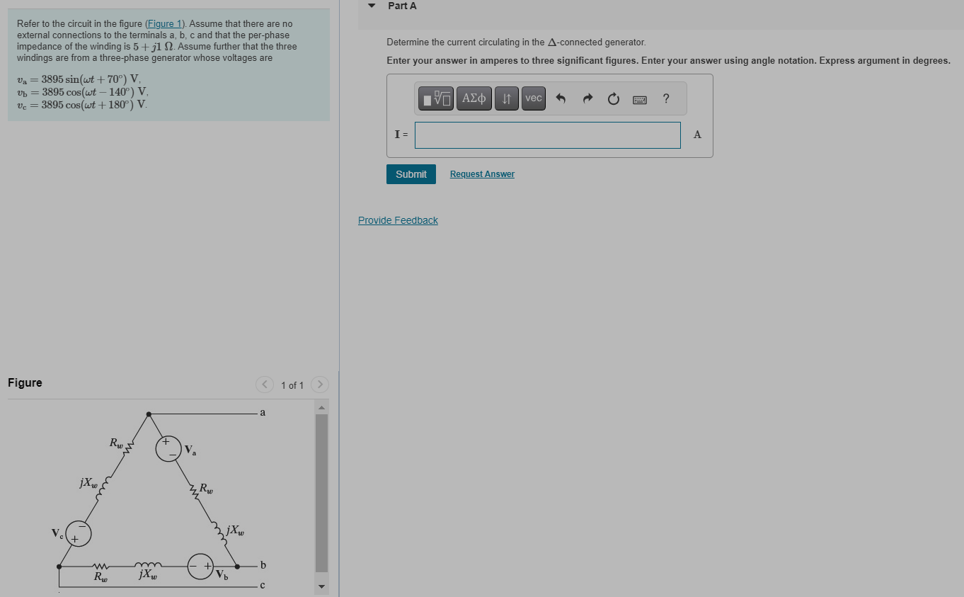Solved Part ADetermine the current circulating in the | Chegg.com