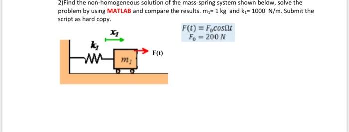 Solved 2)Find the non-homogeneous solution of the | Chegg.com