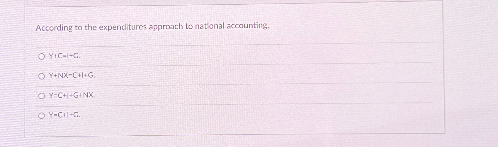 Solved According to the expenditures approach to national | Chegg.com
