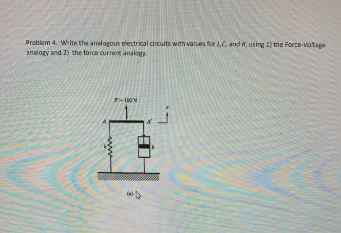 Solved Problem 4. Write the analogous electrical circuits | Chegg.com