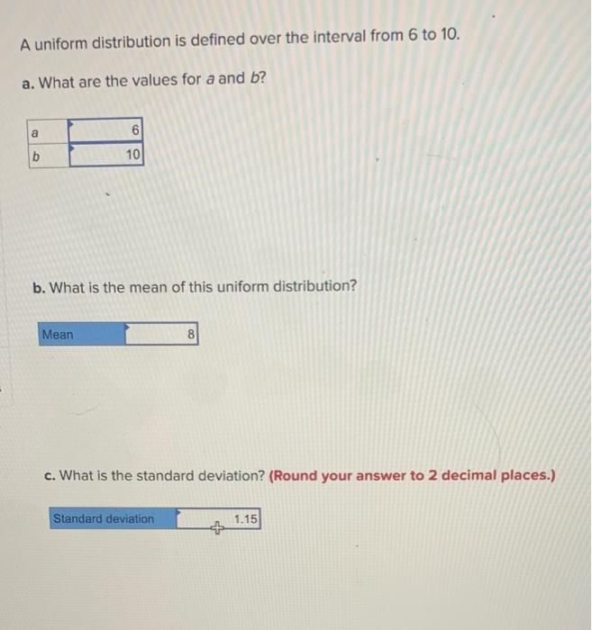 Solved A uniform distribution is defined over the interval | Chegg.com
