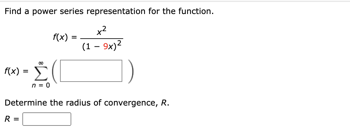 Solved Find a power series representation for the | Chegg.com