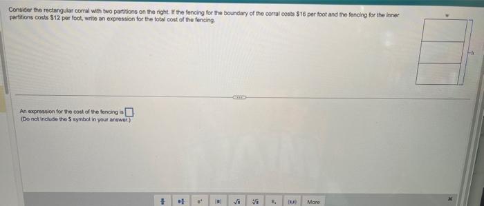 Solved Consider the rectangular corral with two partitions | Chegg.com