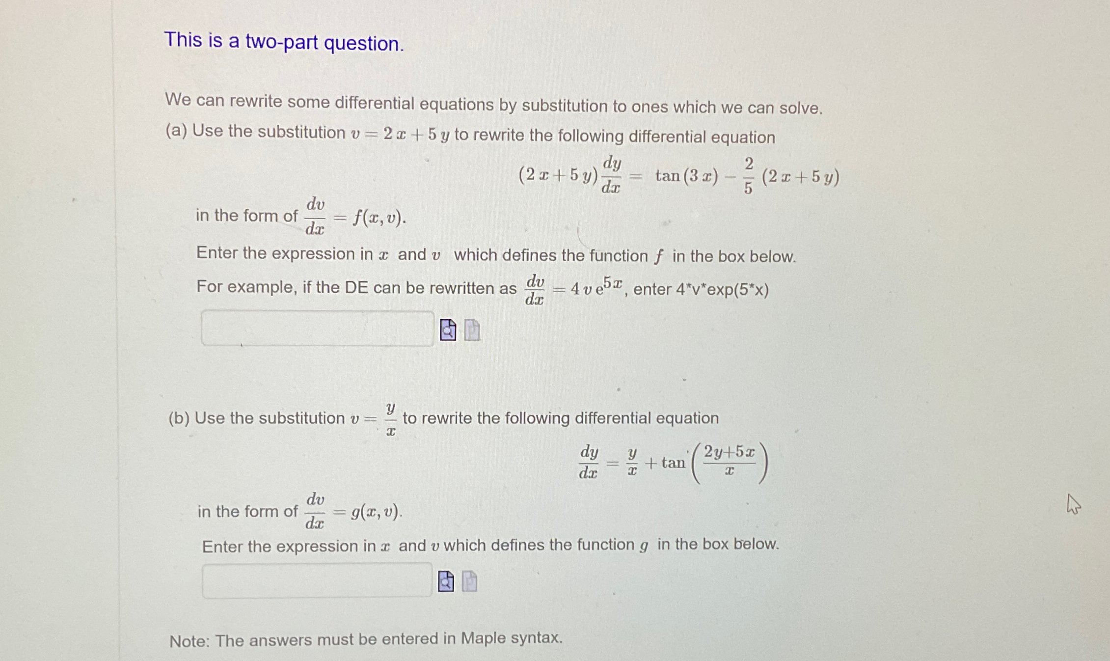 Solved This is a two-part question.We can rewrite some | Chegg.com