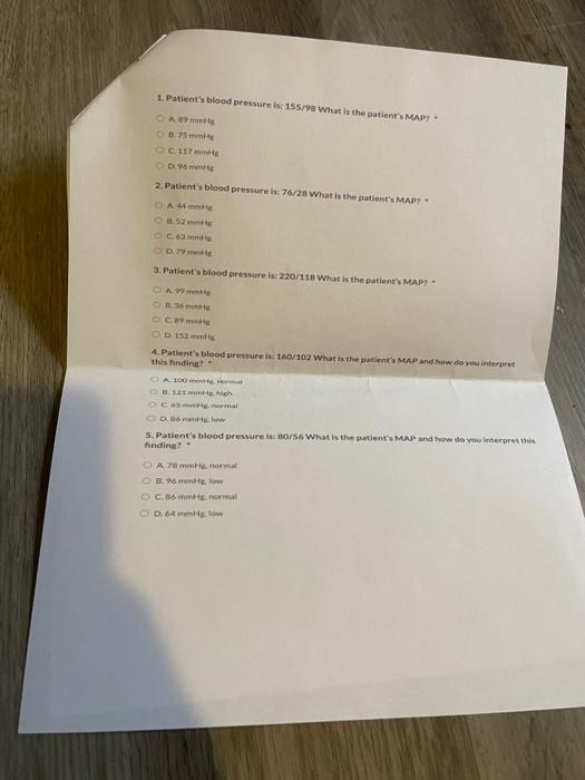 Solved Calculating the mean arterial pressure (MAP) MAP, or | Chegg.com