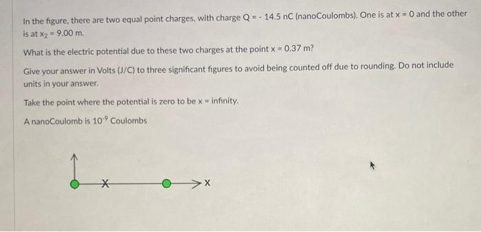 Solved In the figure, there are two equal point charges, | Chegg.com