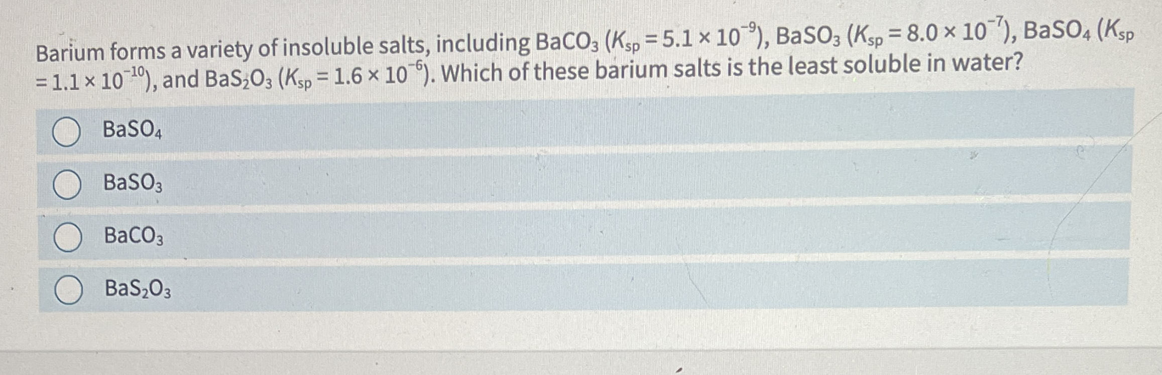 High Quality SOLUTION Barium forms a variety of insoluble salts ...
