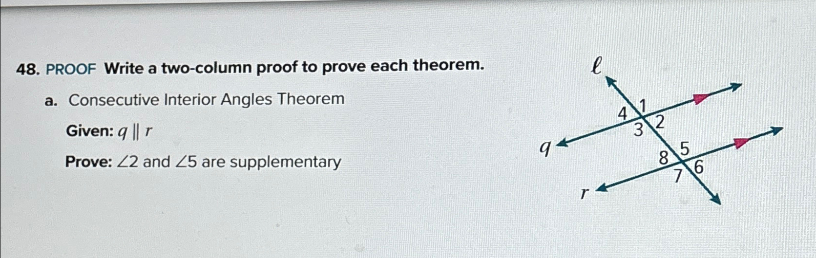 Solved PROOF Write a two-column proof to prove each | Chegg.com