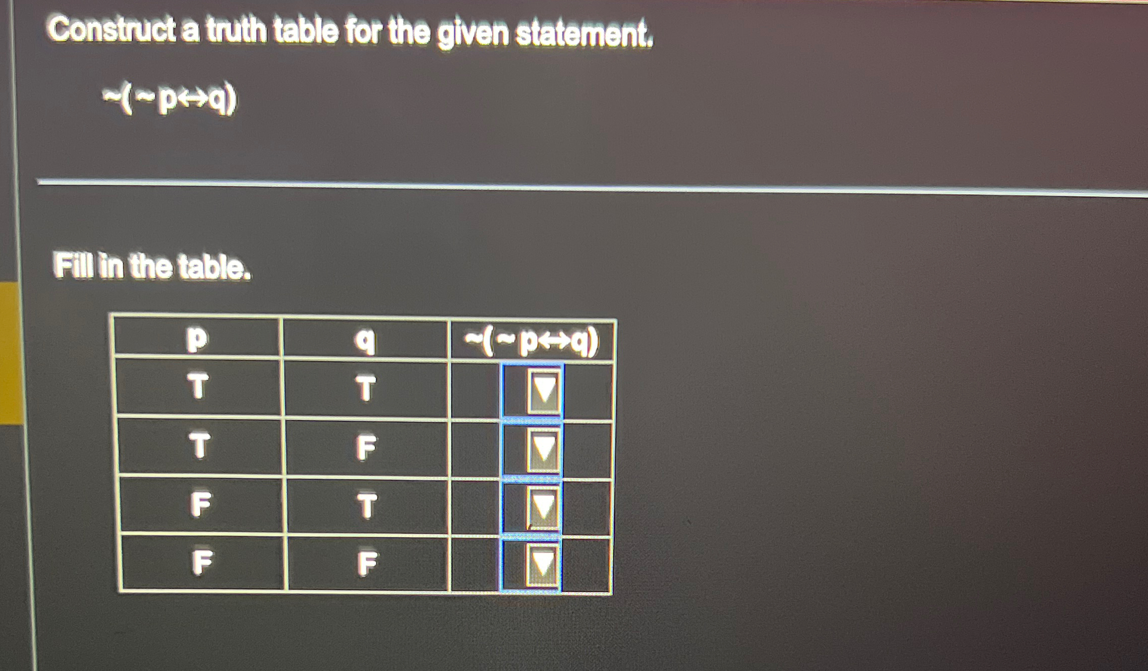 Solved Construct a truth table for the given | Chegg.com