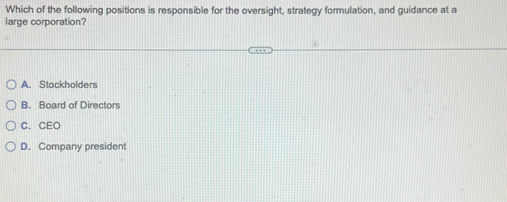 Solved Which of the following positions is responsible for | Chegg.com