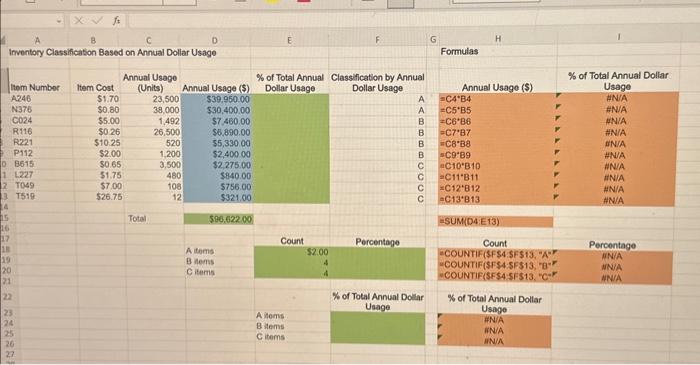 Solved Excel Online Structured Activity: Inventory | Chegg.com