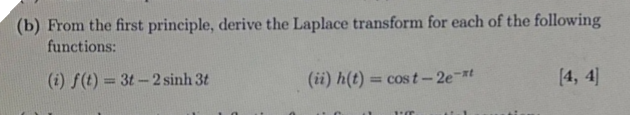 Solved (b) From the first principle, derive the Laplace | Chegg.com