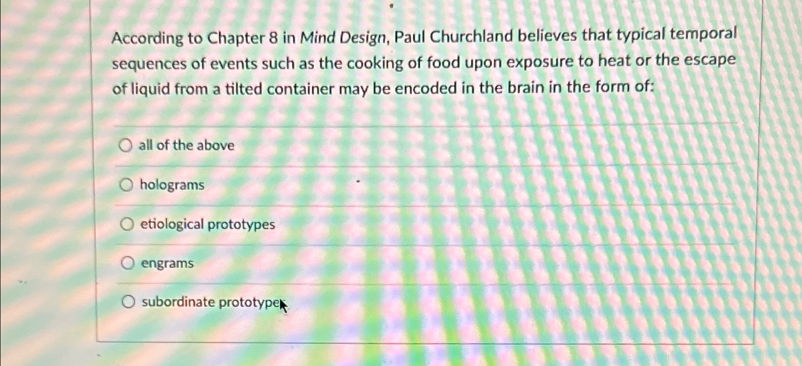 Solved According to Chapter 8 ﻿in Mind Design, Paul | Chegg.com