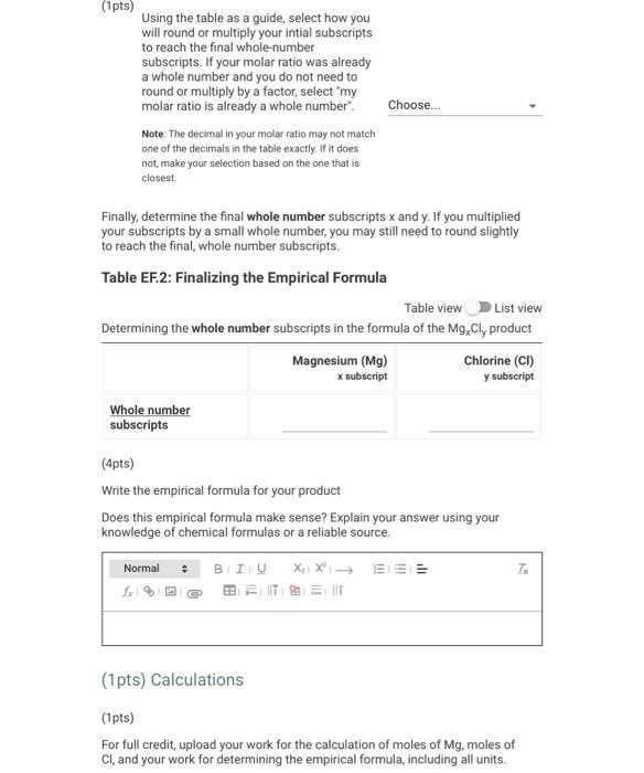 Complete the following calculations. (1pts) Calculate | Chegg.com