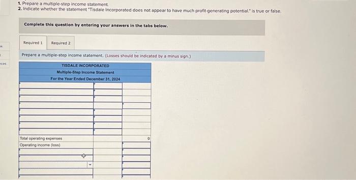 Solved Exercise 6-3 (Algo) Prepare a multiple-step income | Chegg.com
