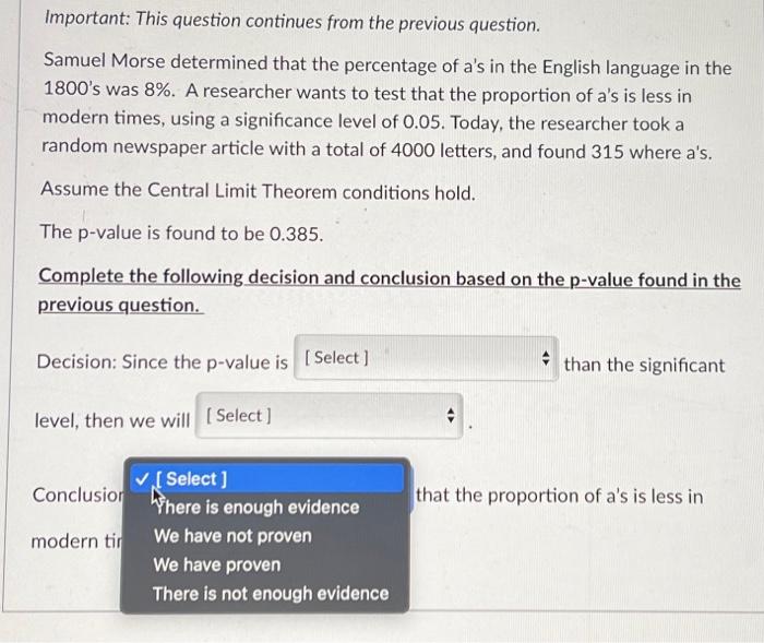 Solved Important: This question continues from the previous | Chegg.com