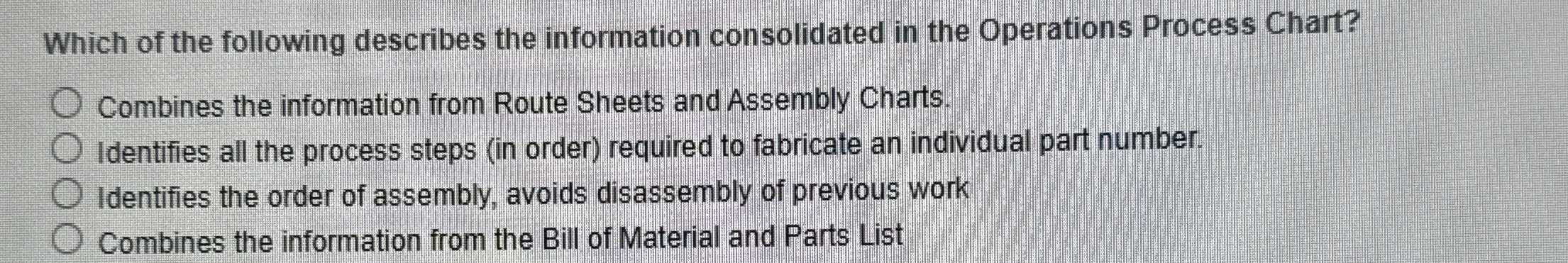 Solved Which of the following describes the information | Chegg.com