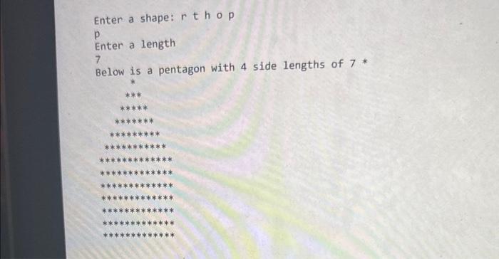 Solved else if (shape.equals(" p" ")) f Systea, | Chegg.com