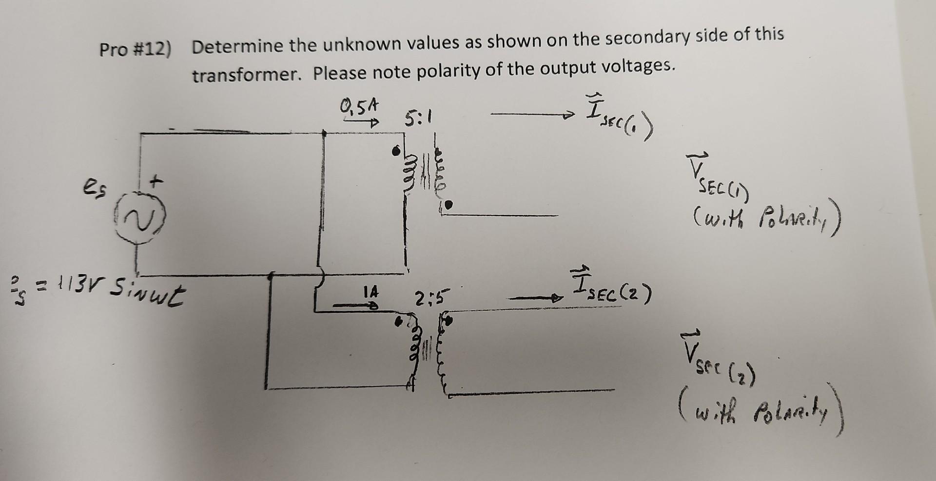 Solved 12) Determine the unknown values as shown on the | Chegg.com