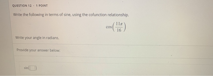Solved QUESTION 12. 1 POINT Write the following in terms of | Chegg.com
