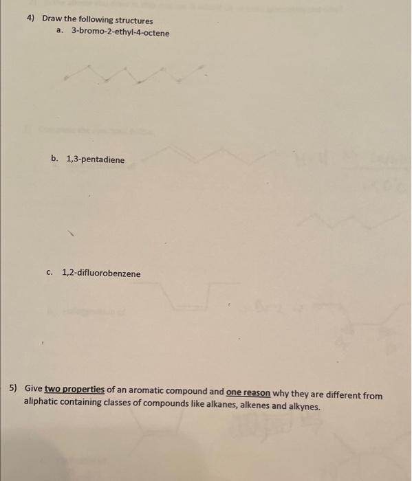 Solved 4) Draw the following structures a. | Chegg.com
