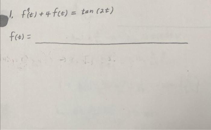 Solved f′′(t)+4f(t)=tan(2t) | Chegg.com