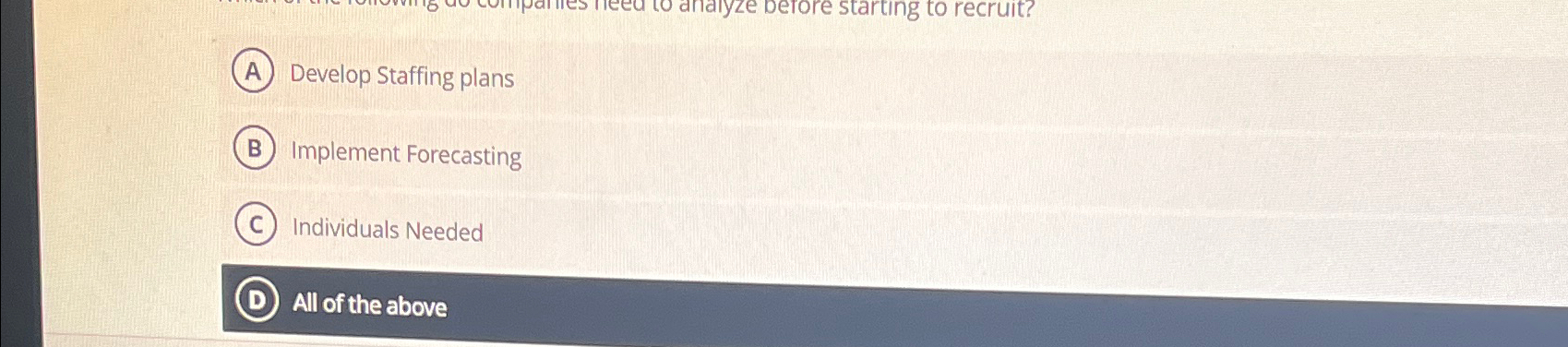 Solved Develop Staffing plansImplement | Chegg.com