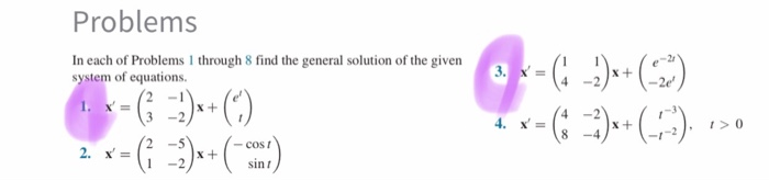 Solved Problems In each of Problems 1 through 8 find the | Chegg.com