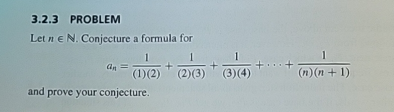 Solved 3.2.3 ﻿PROBLEMLet ninN. Conjecture a formula | Chegg.com