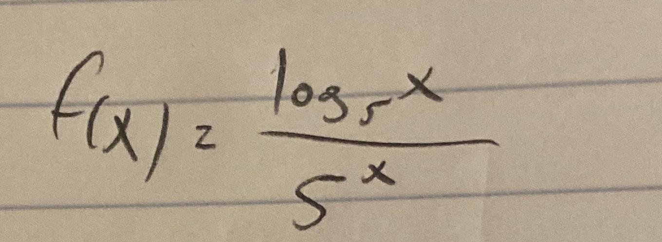 Solved f(x)=log5x5x | Chegg.com