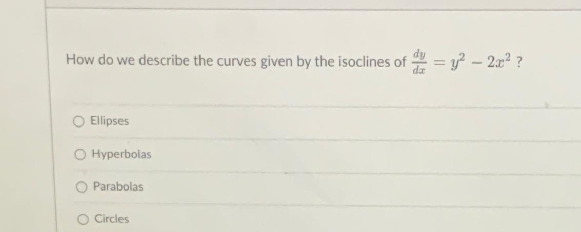 Solved How do we describe the curves given by the isoclines | Chegg.com